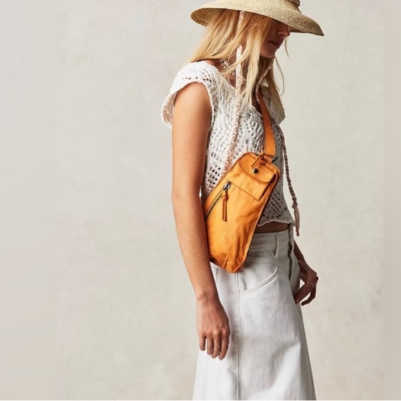 Free People | Bags | Free People Jagger Leather Sling Bag New | Poshmark